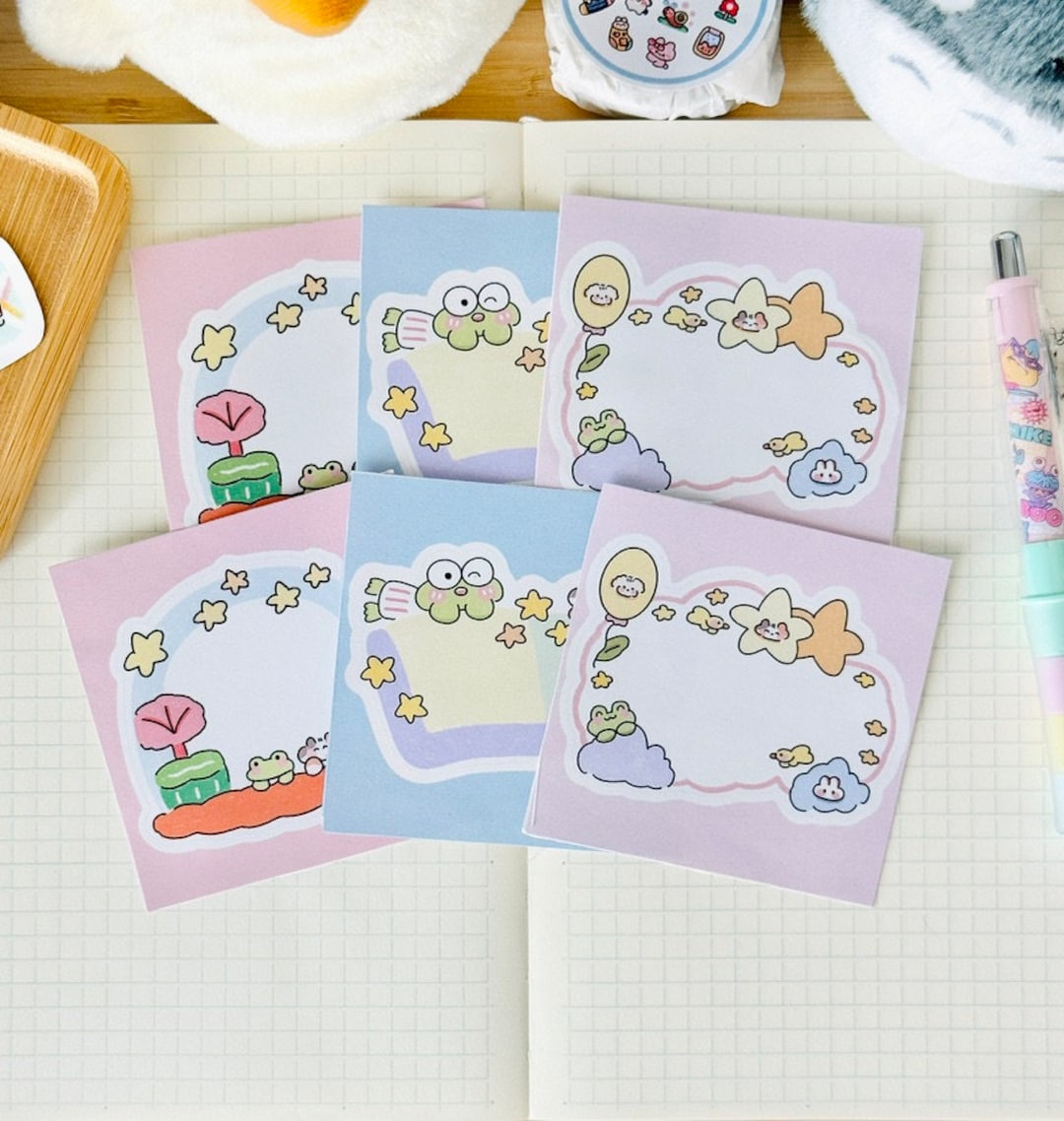 Starry Friends Memo Style Sticker Pack Loose Memo Stickers Note Paper ...
