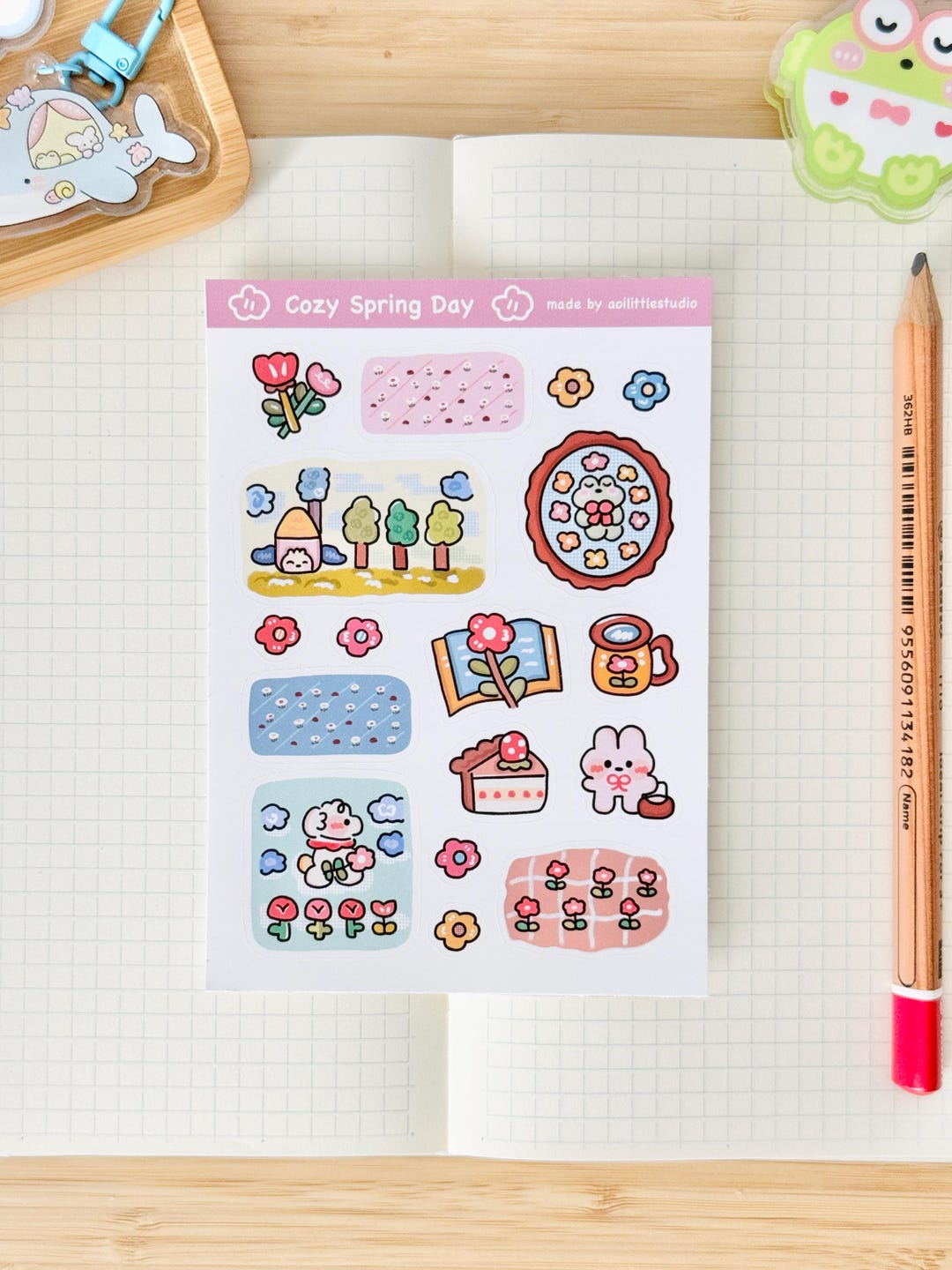 Cozy Spring Day Sticker Sheet | Bullet Journal Stickers, Cute Planner ...