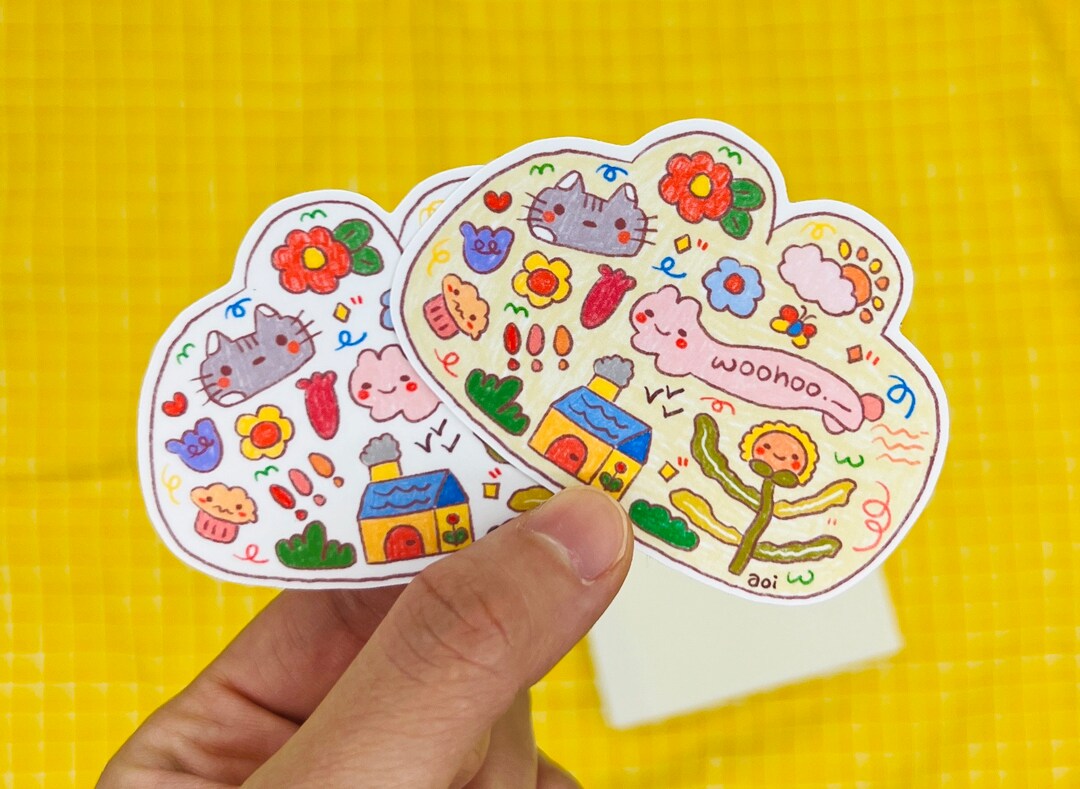 Bunny Dream Garden Sticker Smooth Matte Lamination Sticker, Laptop ...