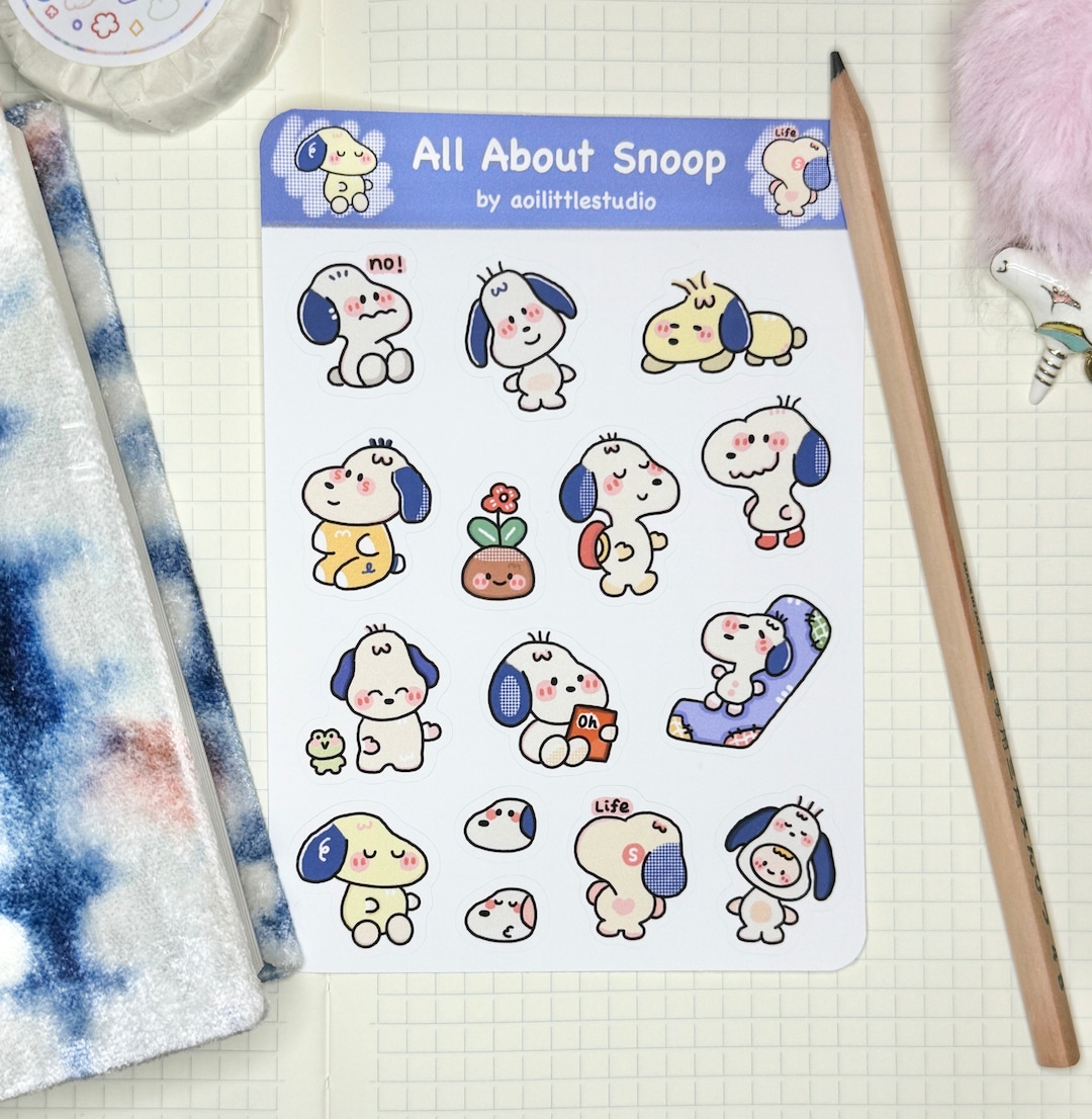 All About Snoop Sticker Sheet | Bullet Journal Stickers, Cute Planner ...