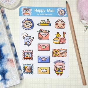 Happy Mail Sticker Sheet Bullet Journal Stickers, Cute Planner Stickers ...