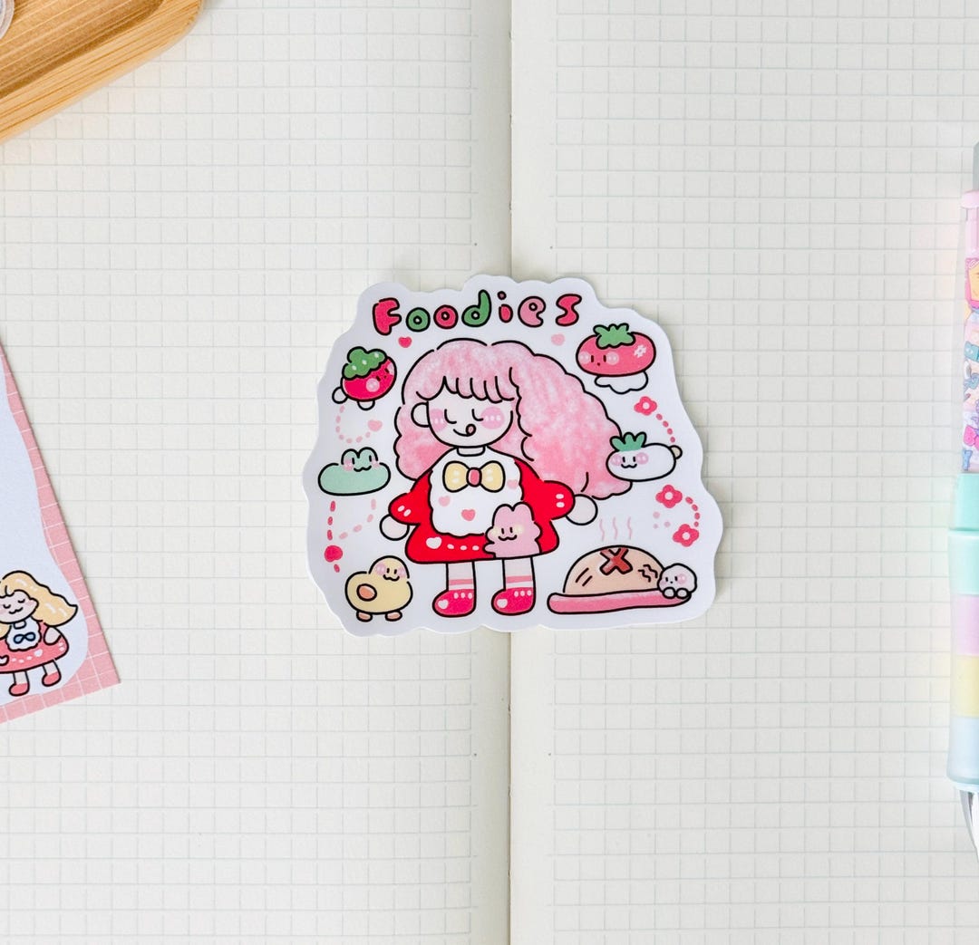 Foodies Sticker Smooth Matte Lamination Sticker, Laptop Sticker, Cute ...
