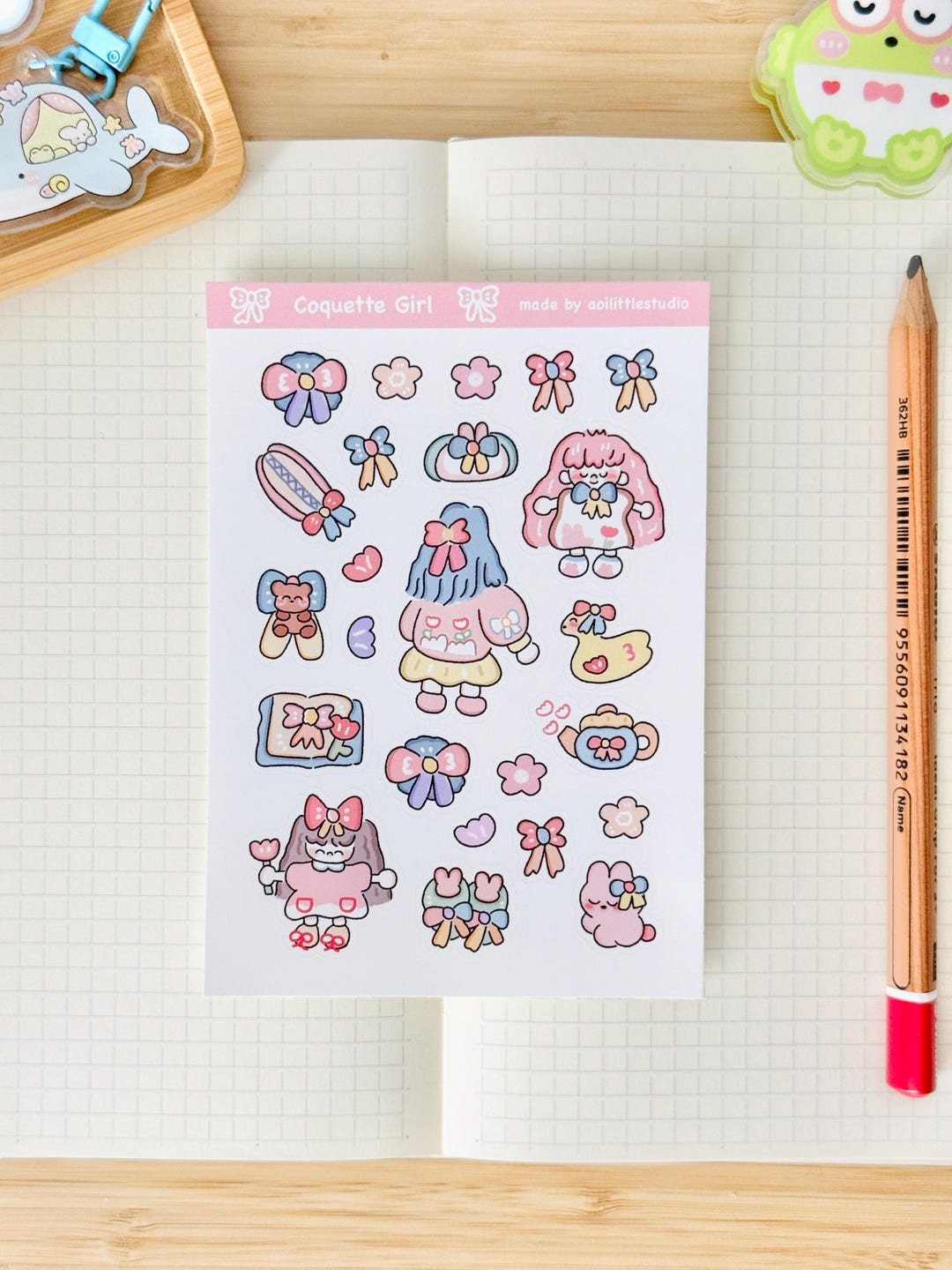 Coquette Girl Sticker Sheet | Bullet Journal Stickers, Cute Planner ...