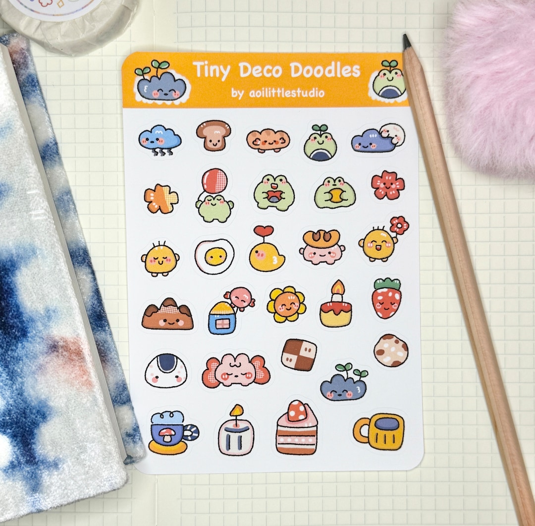 Tiny Deco Doodles Sticker Sheet Bullet Journal Stickers, Cute Planner ...