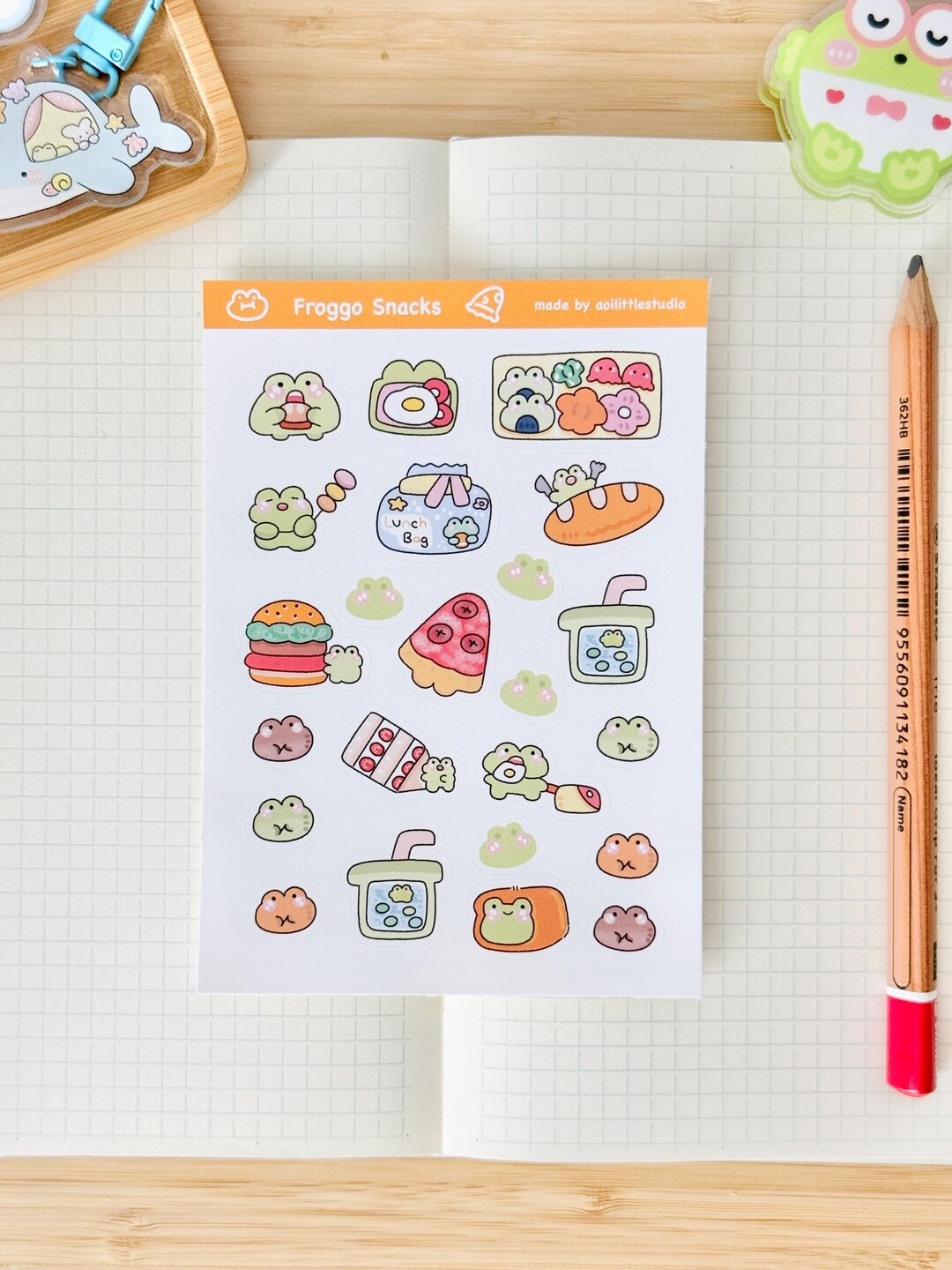 Froggo Snacks Sticker Sheet | Bullet Journal Stickers, Cute Planner ...