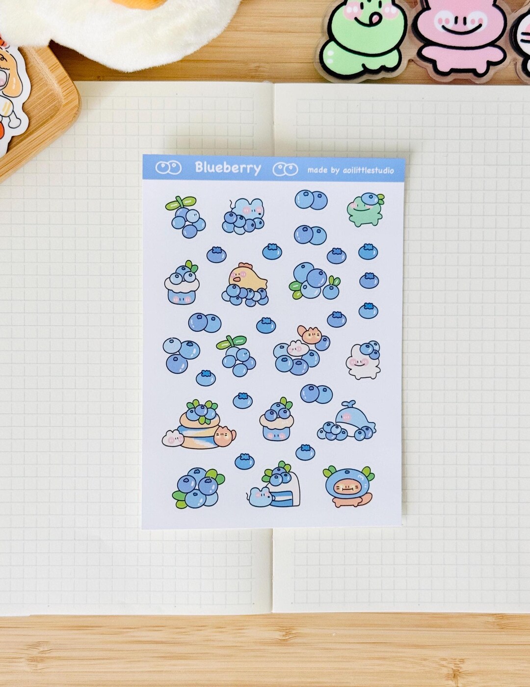 Blueberry Sticker Sheet | Bullet Journal Stickers, Cute Planner ...