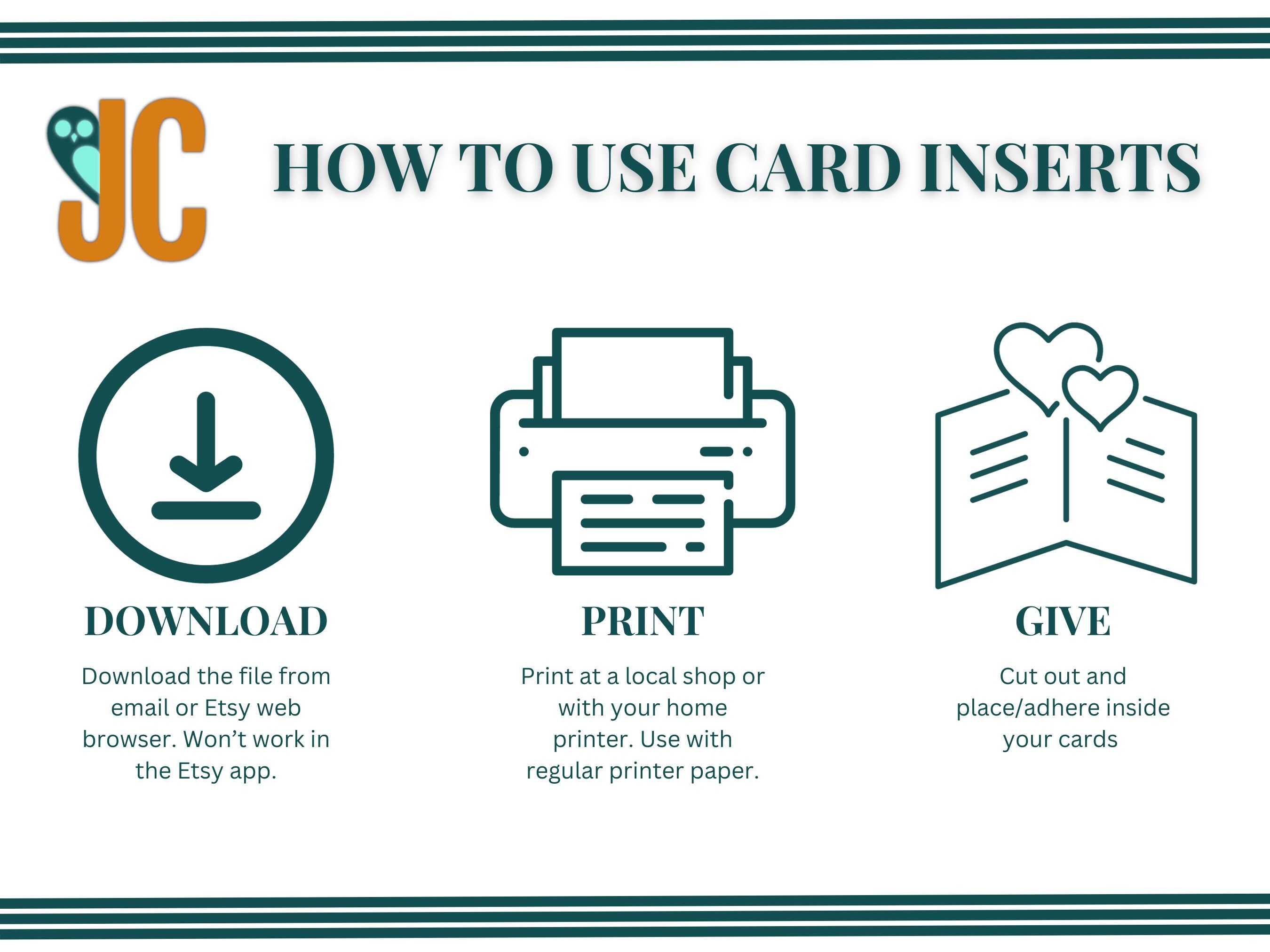 Printable Card Inserts Fall Theme Games and Activities for Inside Cards ...