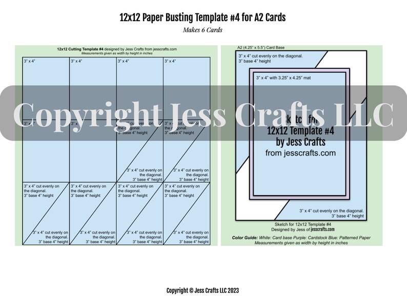 Card Sketches and Paper Busting Templates for 12x12 Paper and A2 Cards ...