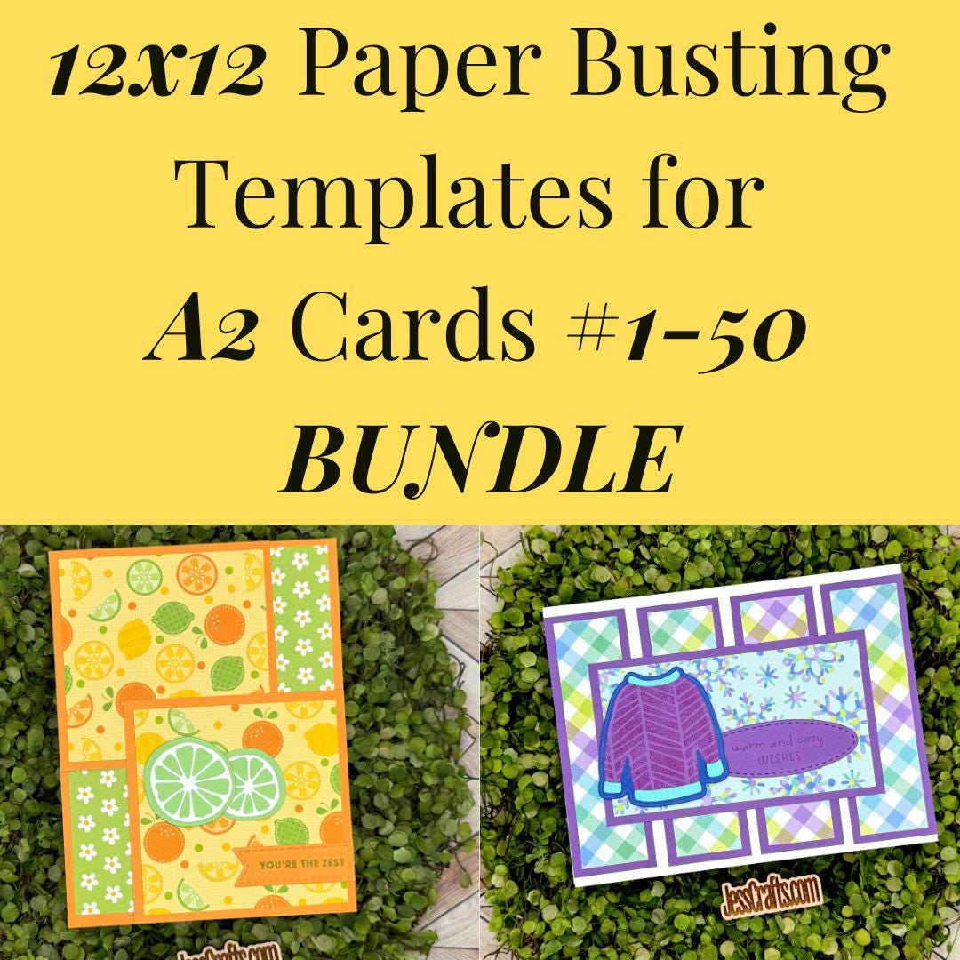 Card Sketches and Paper Busting Templates for 12x12 Paper and A2 Cards ...