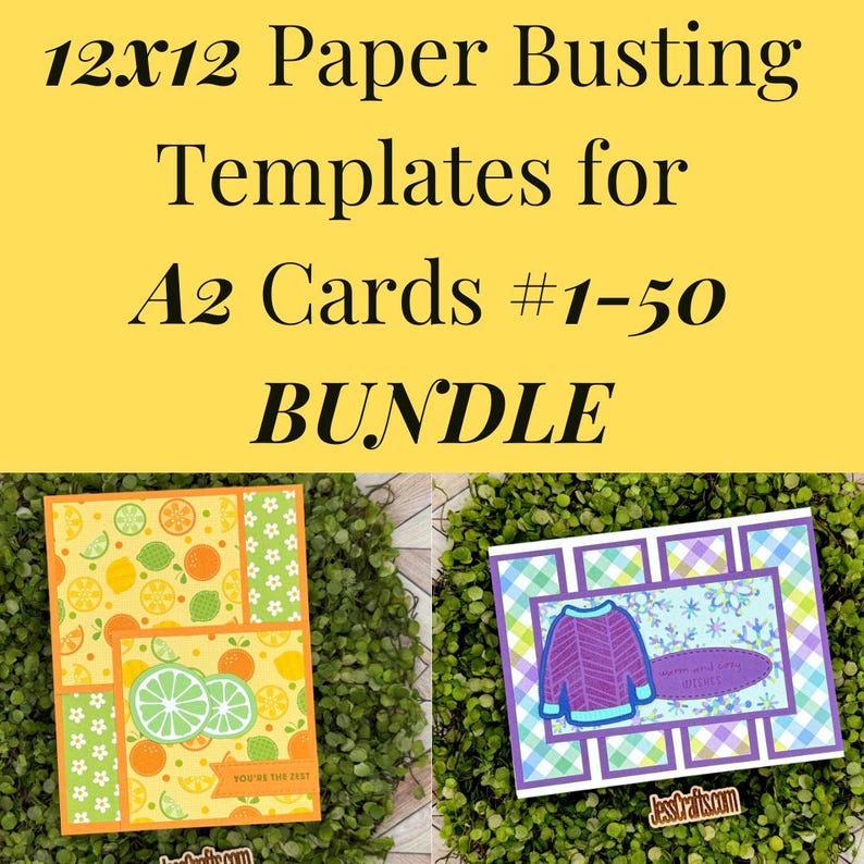 Card Sketches and Paper Busting Templates for 12x12 Paper and A2 Cards ...
