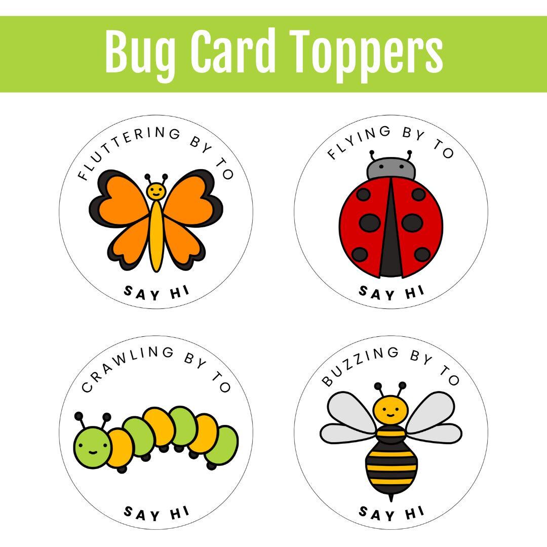 Bug Card Toppers | Butterfly, Caterpillar, Bee, and Ladybug Printable ...