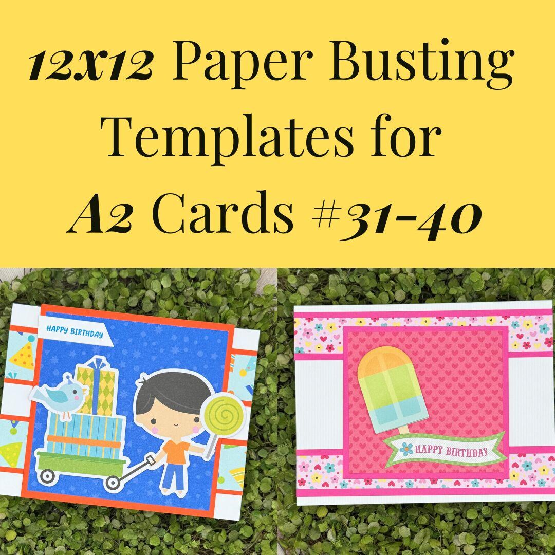Card Sketches and Paper Busting Templates for 12x12 Paper and A2 Cards ...