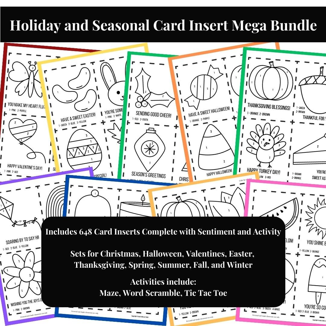 Ultimate Bundle Printable Activities for Inside Cards Christmas ...
