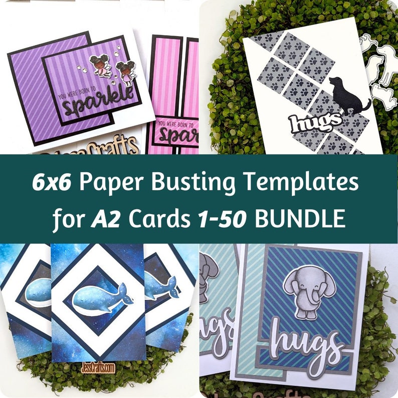 Card Sketches and Paper Busting Templates for 6x6 Paper and A2 Cards 1 ...