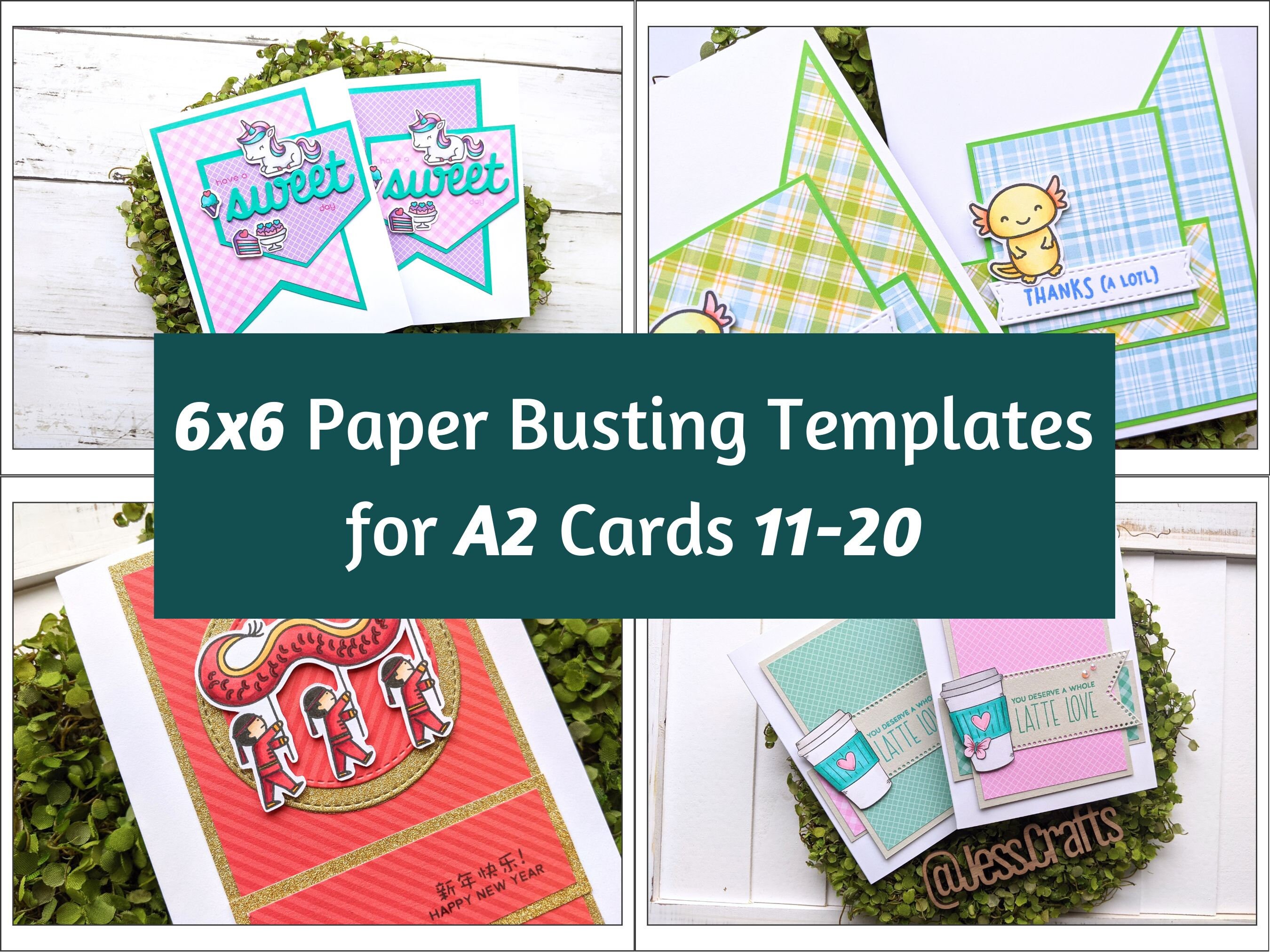 Card Sketches and Paper Busting Templates for 6x6 Paper and A2 Cards 11 ...