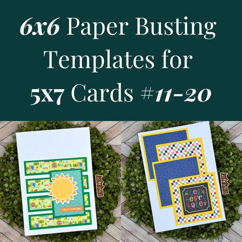 Card Sketches and Paper Busting Templates for 6x6 Paper and 5x7 Cards ...