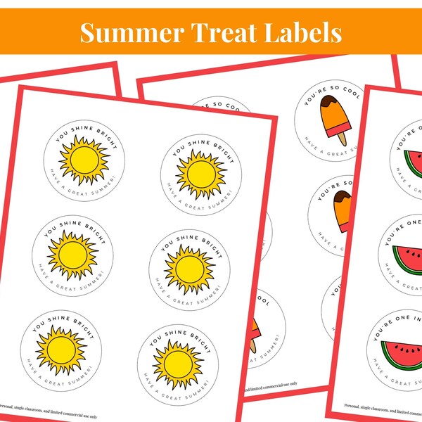 Summer Treats Craft Printable - Etsy