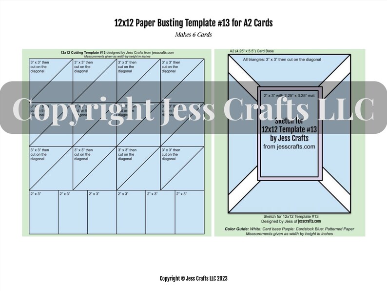 Card Sketches and Paper Busting Templates for 12x12 Paper and A2 Cards ...
