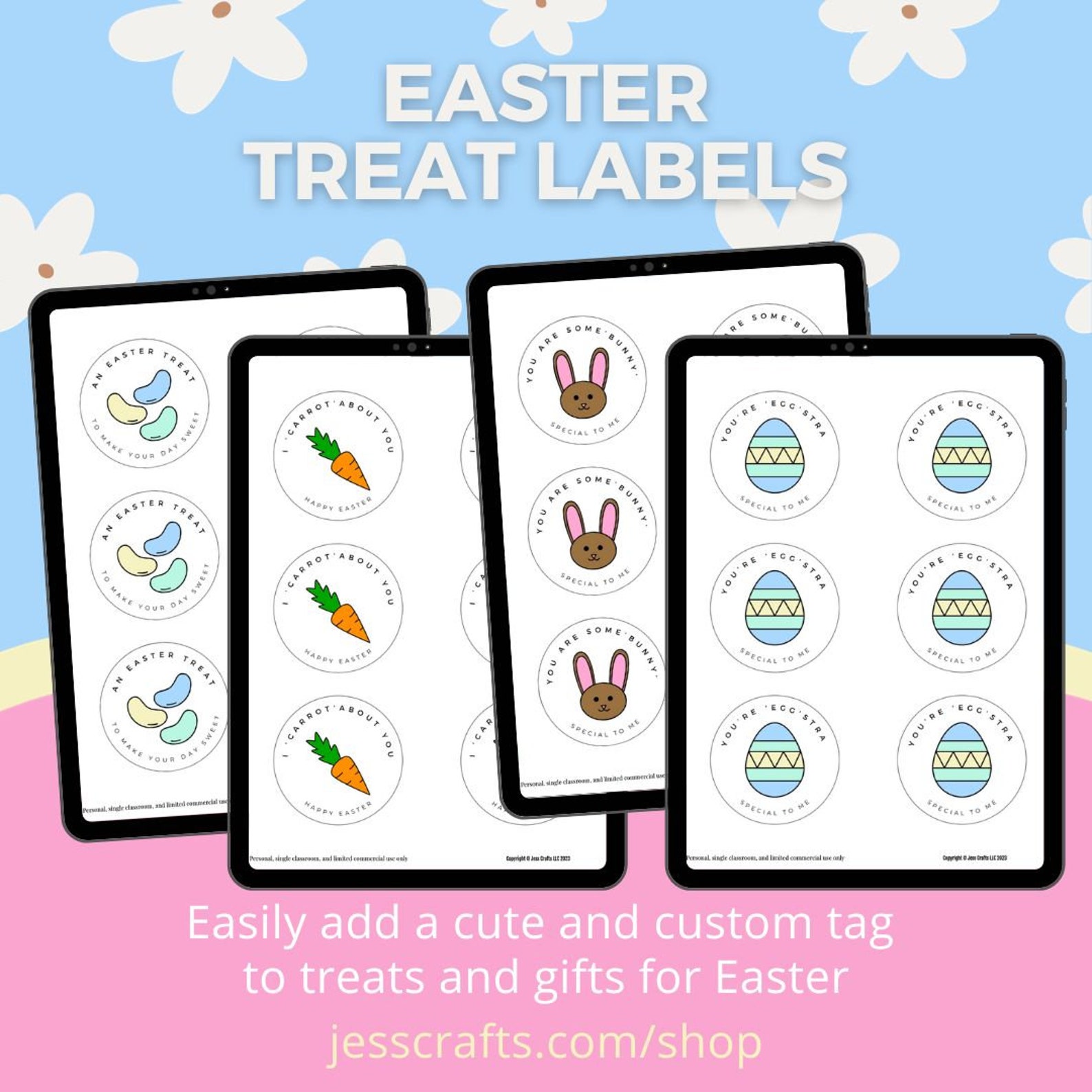 Easter Treat Tags for Kids Printable Easter Party Favors Spring Gift ...