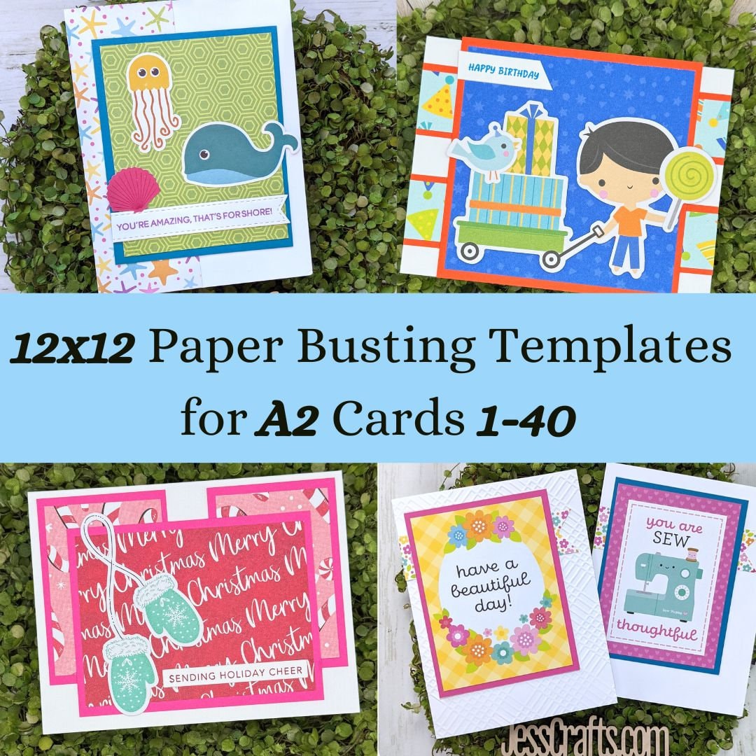 Card Sketches and Paper Busting Templates for 12x12 Paper and A2 Cards ...