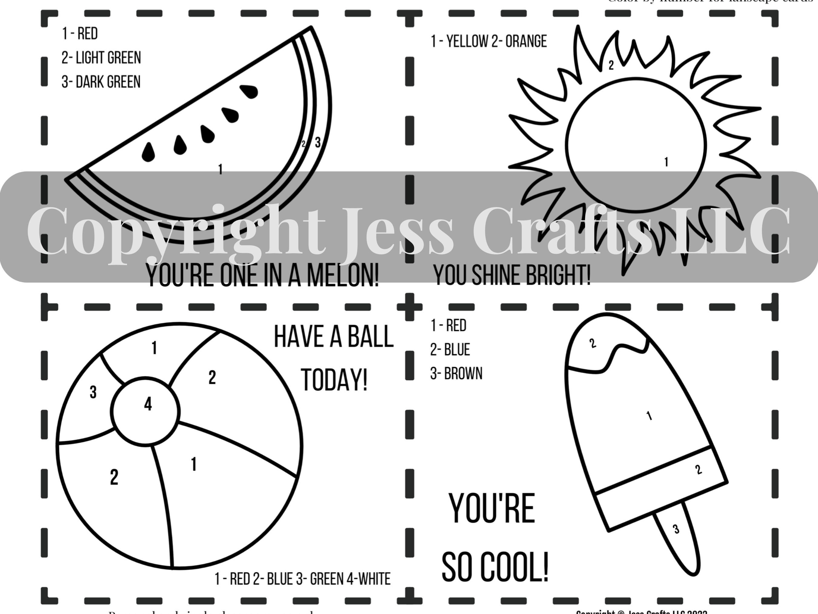 Printable Card Inserts Summer Theme Games and Activities for Inside ...