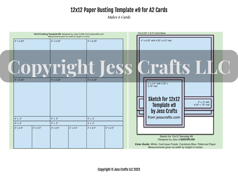Card Sketches and Paper Busting Templates for 12x12 Paper and A2 Cards ...