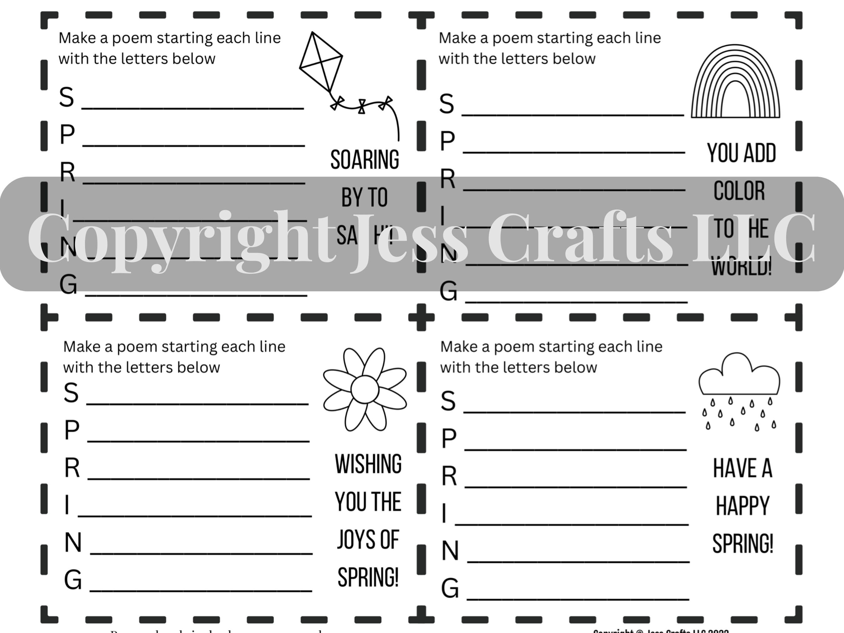 Printable Card Inserts Four Seasons Bundle Games and Activities for ...