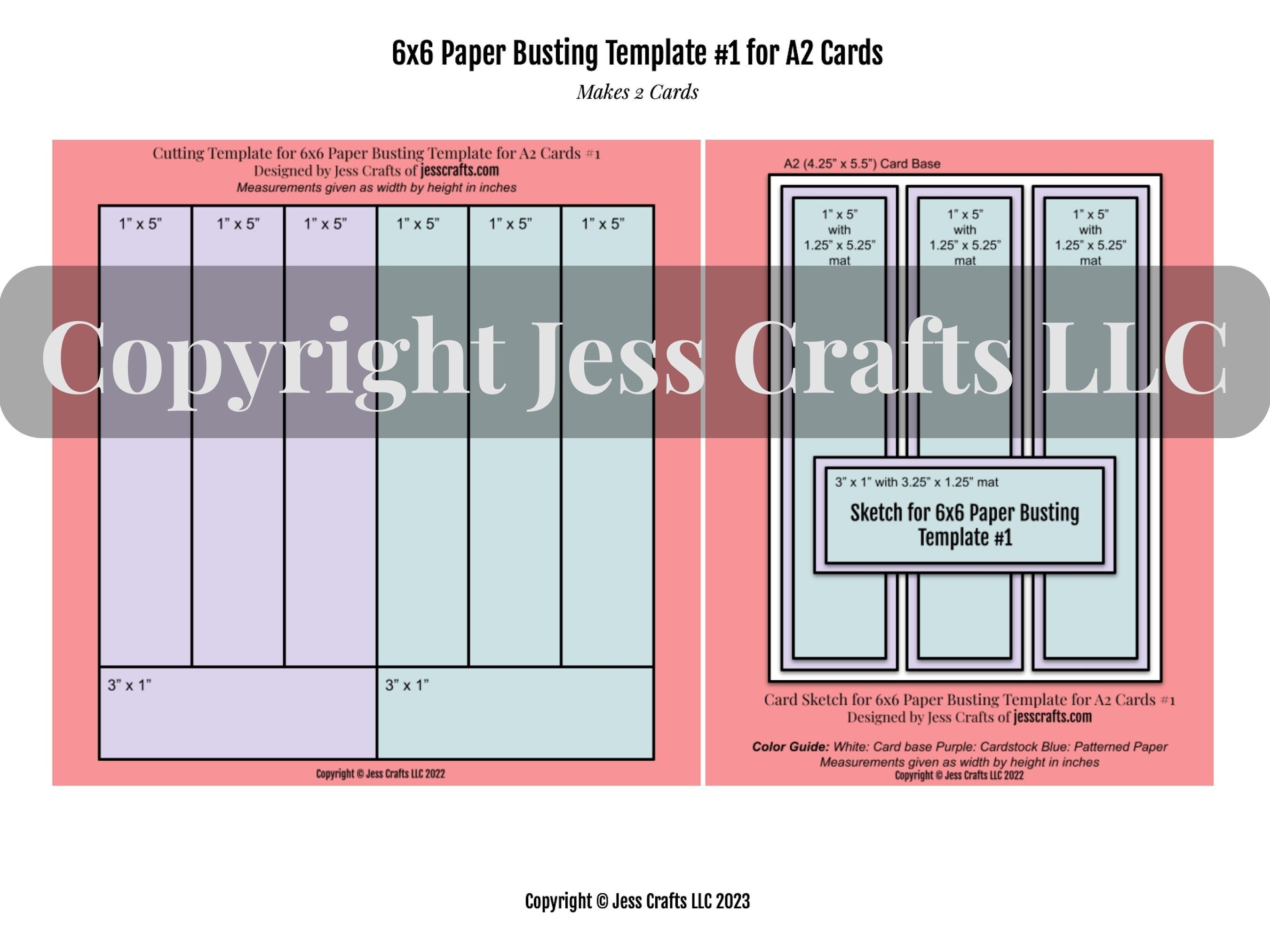 Card Sketches and Paper Busting Templates for 6x6 Paper and A2 Cards 1 ...