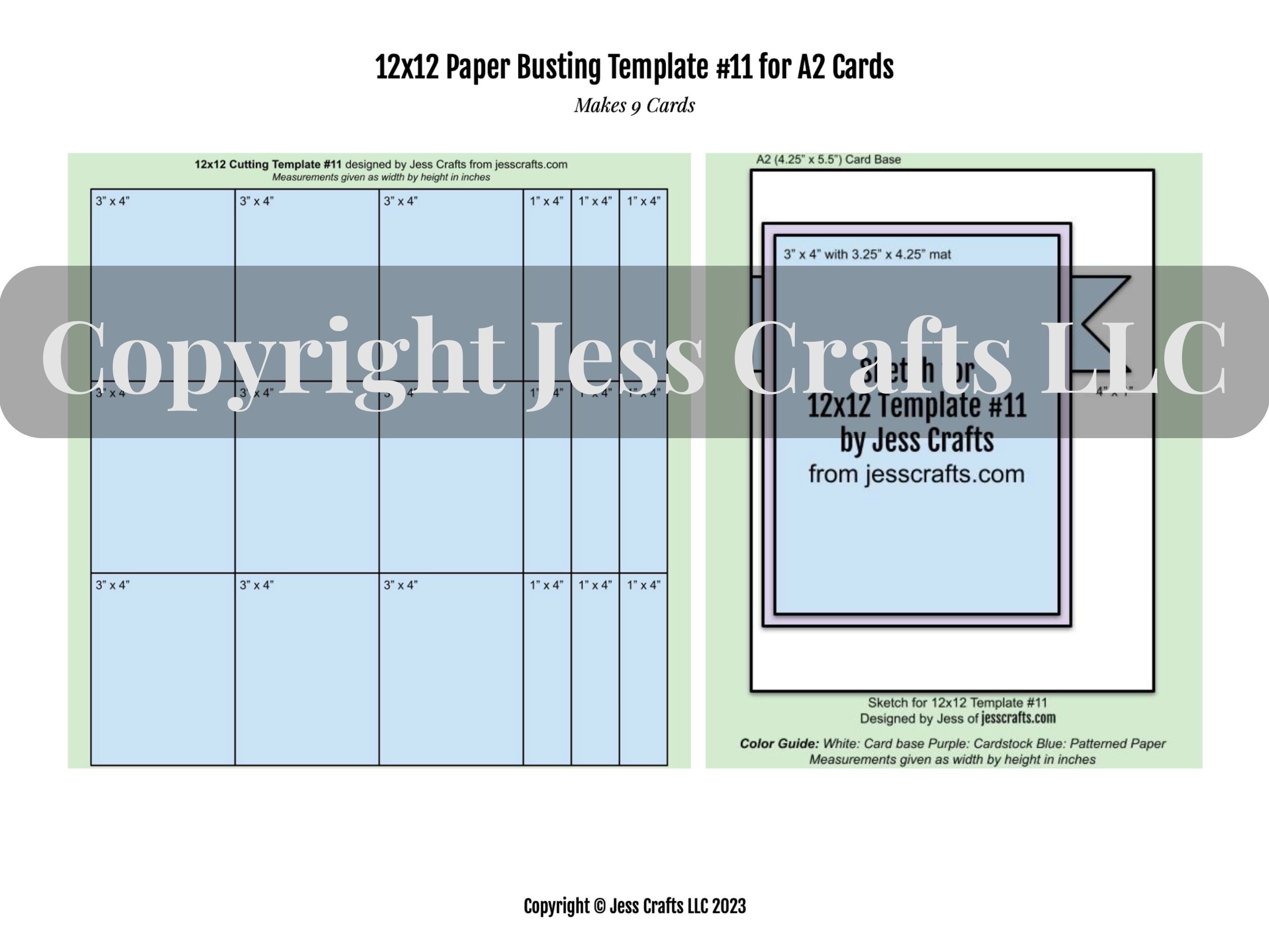 Card Sketches and Paper Busting Templates for 12x12 Paper and A2 Cards ...