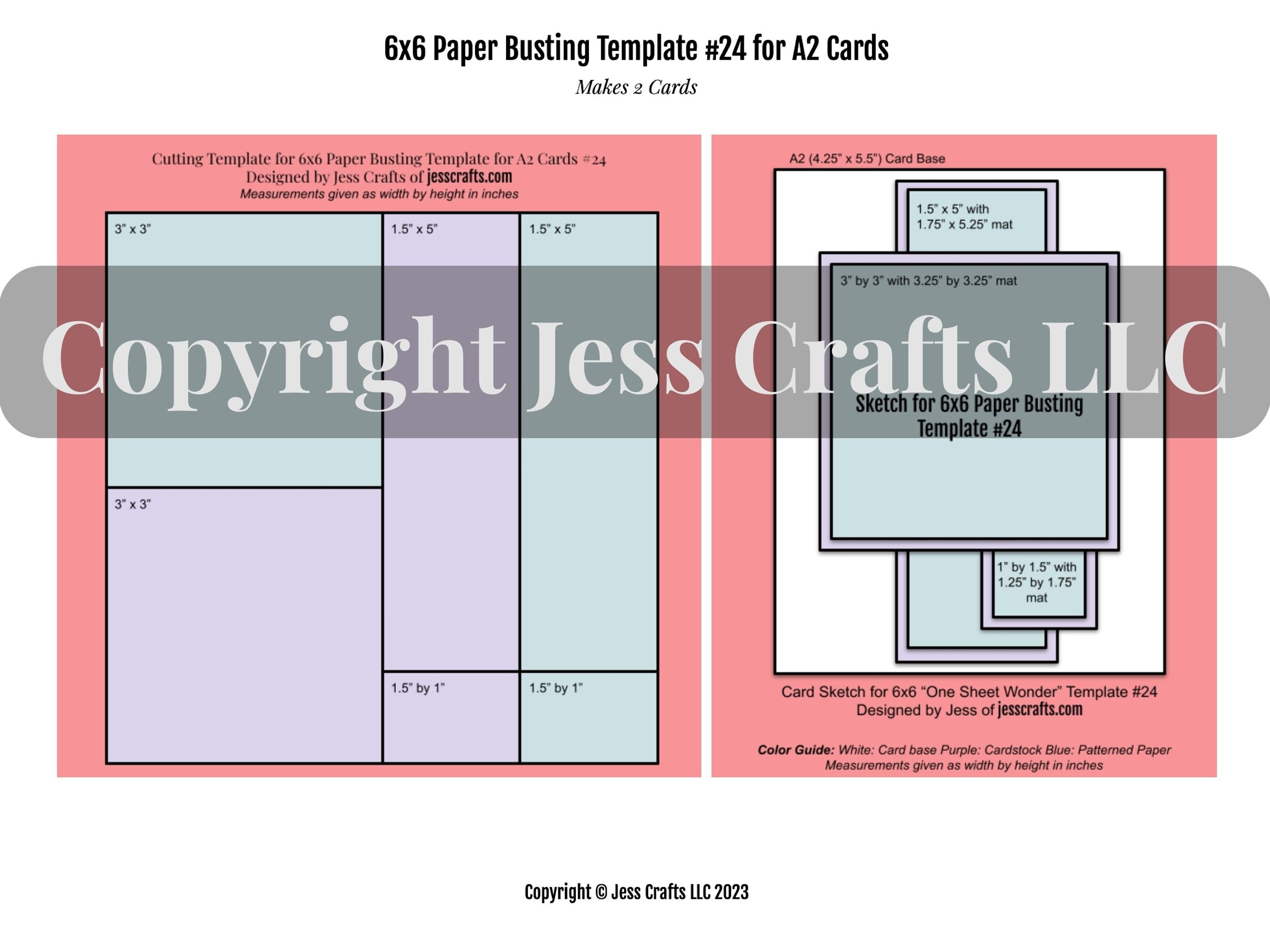 Card Sketches and Paper Busting Templates for 6x6 Paper and A2 - Etsy