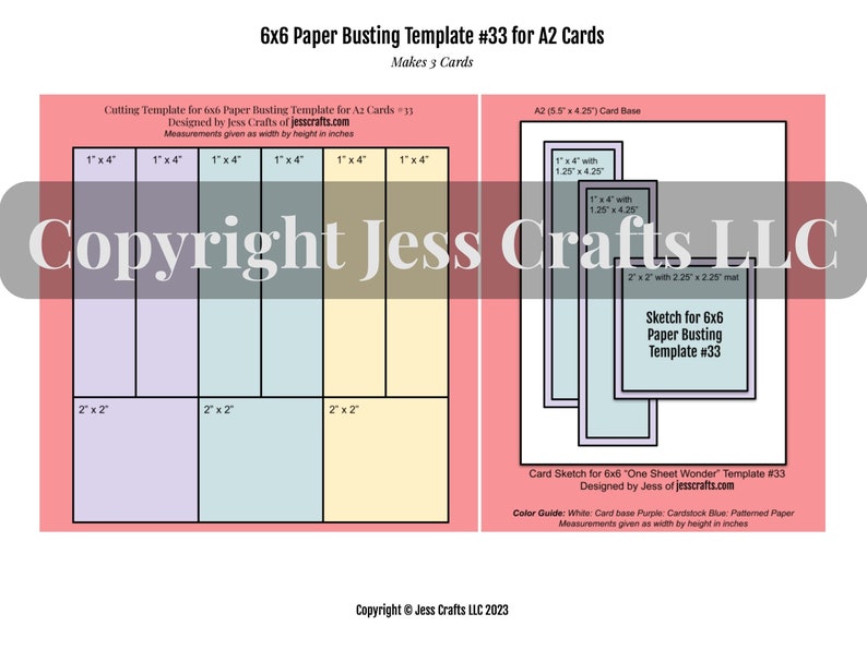 Card Sketches and Paper Busting Templates for 6x6 Paper and A2 Cards 1 ...