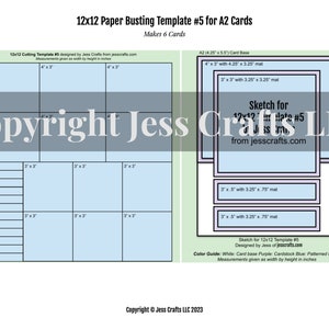 Card Sketches and Paper Busting Templates for 12x12 Paper and A2 Cards ...