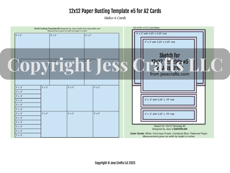 Card Sketches and Paper Busting Templates for 12x12 Paper and A2 Cards ...