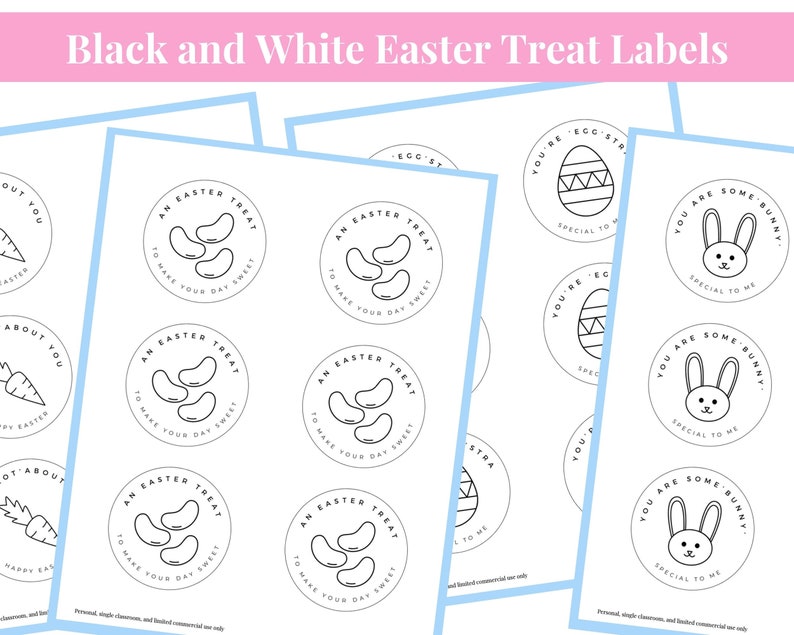 Easter Treat Tags for Kids Printable Easter Party Favors Spring Gift ...