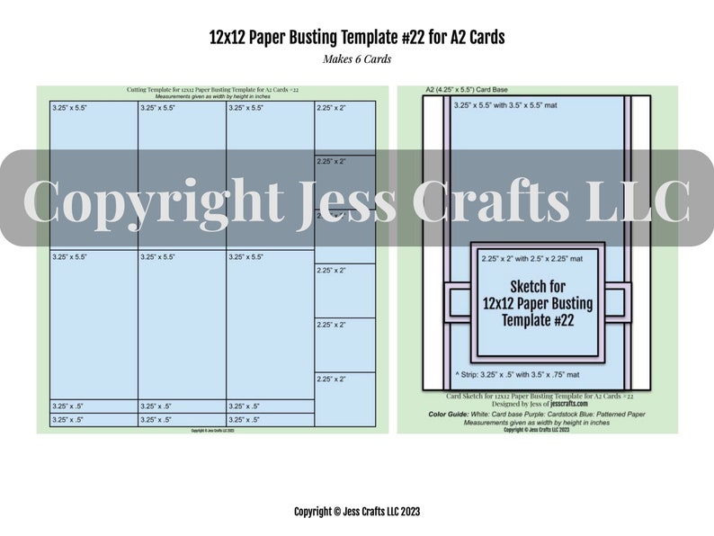 Card Sketches and Paper Busting Templates for 12x12 Paper and A2 Cards ...