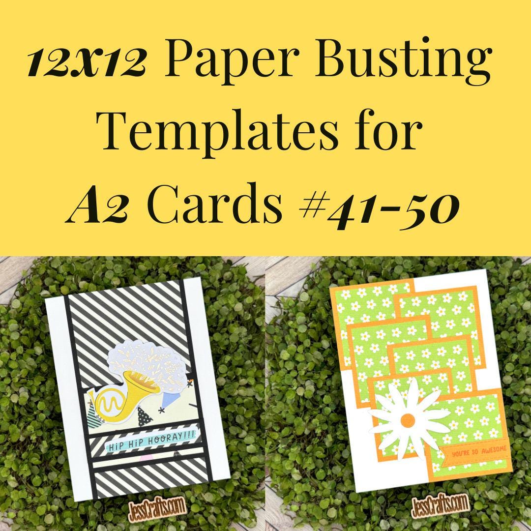 Card Sketches and Paper Busting Templates for 12x12 Paper and A2 Cards ...