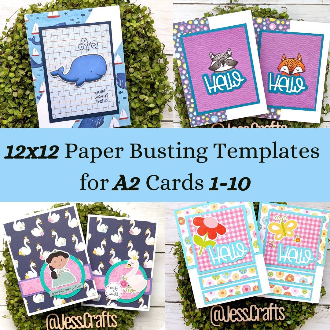Card Sketches and Paper Busting Templates for 12x12 Paper and A2 Cards ...