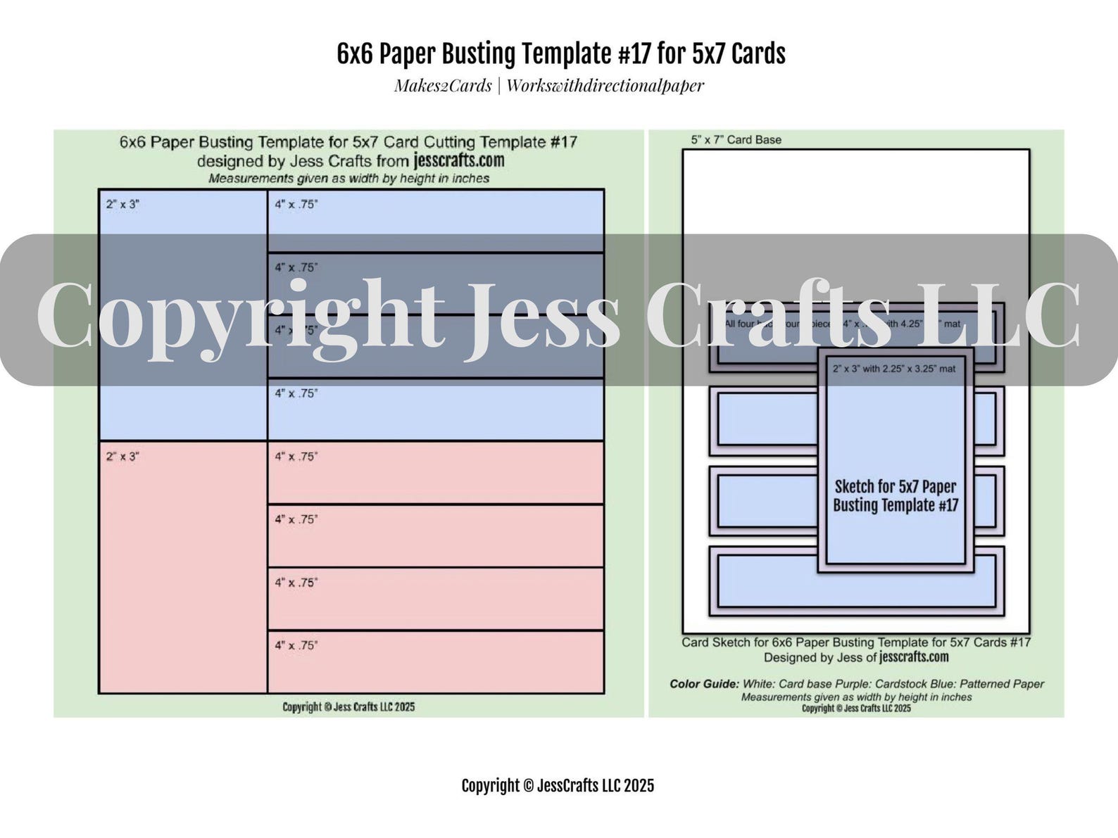 Card Sketches and Paper Busting Templates for 6x6 Paper and 5x7 Cards ...
