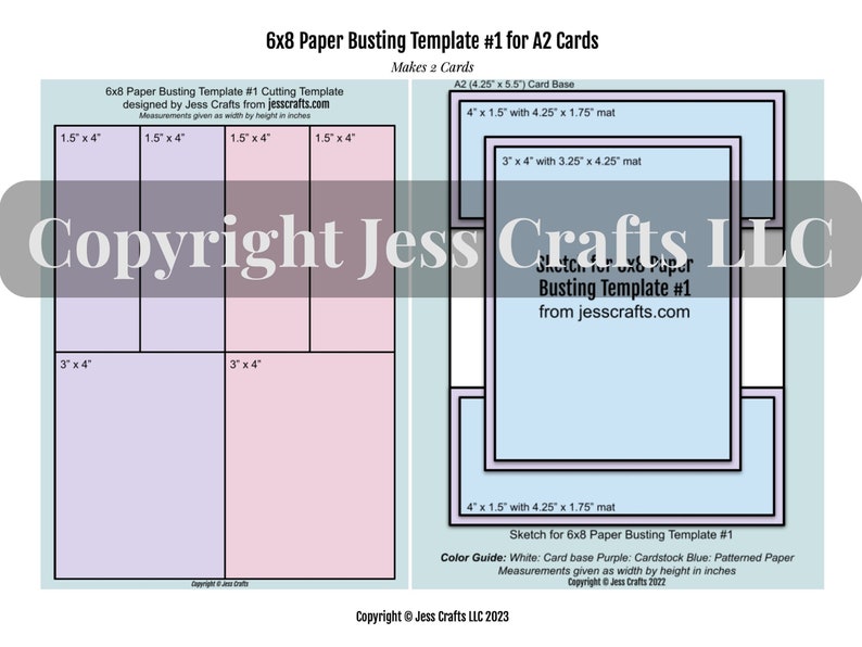 Card Sketches and Paper Busting Templates for 6x8 Paper and A2 Cards 1 ...