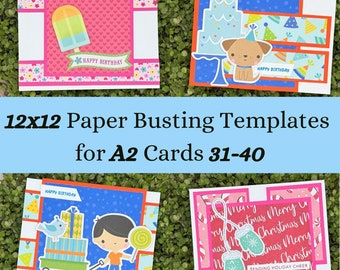 Card Sketches and Paper Busting Templates for 6x6 Paper and A2 Cards 1 ...