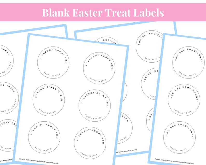 Easter Treat Tags for Kids Printable Easter Party Favors Spring Gift ...
