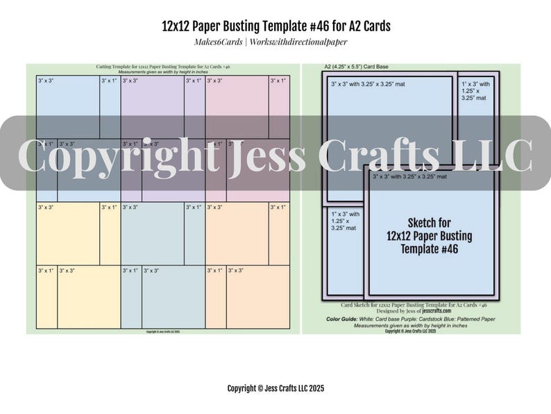 Card Sketches and Paper Busting Templates for 12x12 Paper and A2 Cards ...