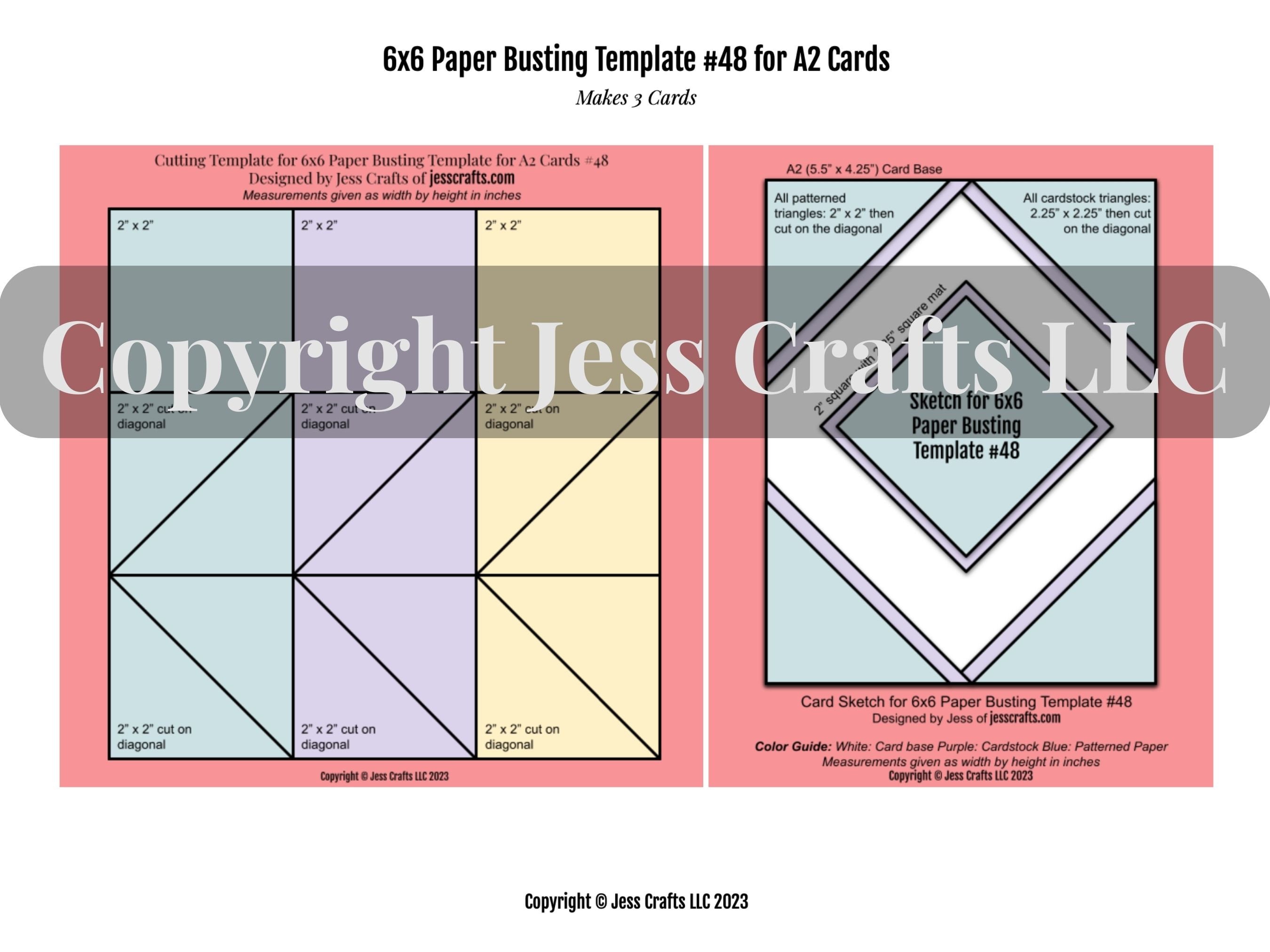 Card Sketches and Paper Busting Templates for 6x6 Paper and A2 Cards 41 ...