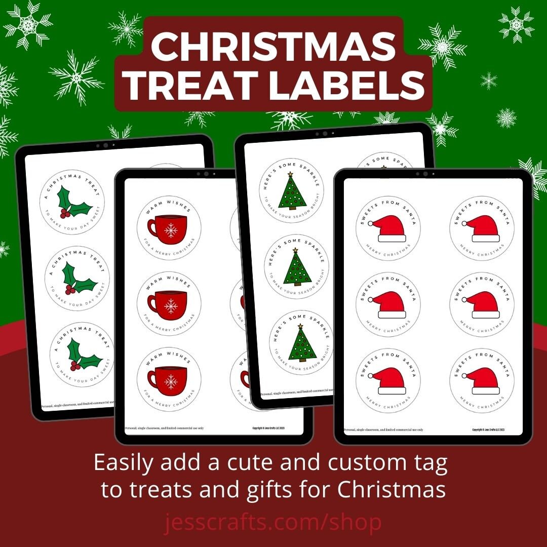 Christmas Treat Tags for Kids Printable Christmas Party Favors Winter ...