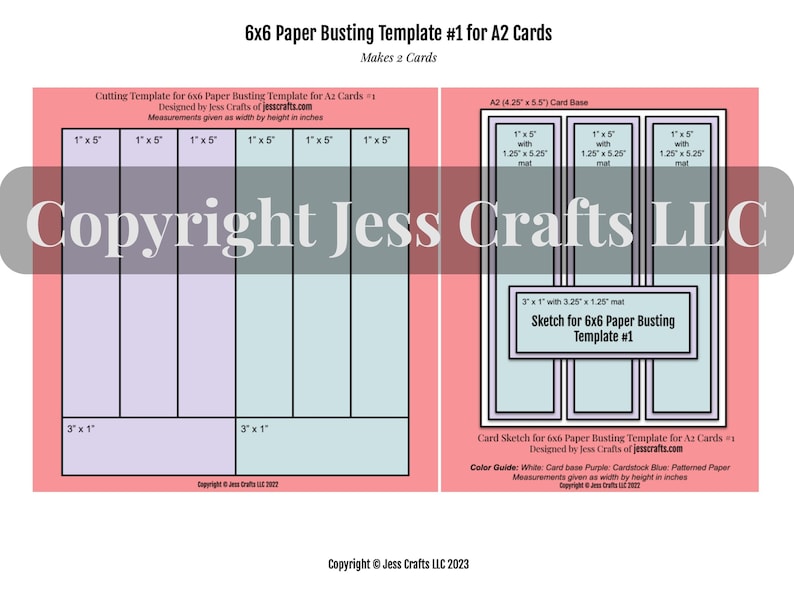 Card Sketches and Paper Busting Templates for 6x6 Paper and A2 - Etsy