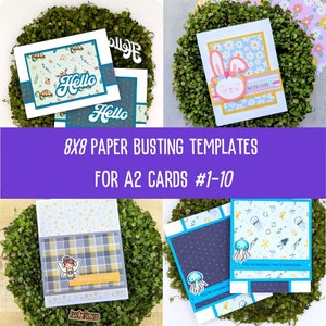 Card Sketches and Paper Busting Templates for 8x8 Paper and A2 Cards 1 ...