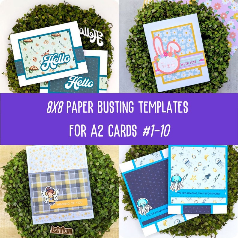Card Sketches and Paper Busting Templates for 8x8 Paper and A2 Cards 1 ...