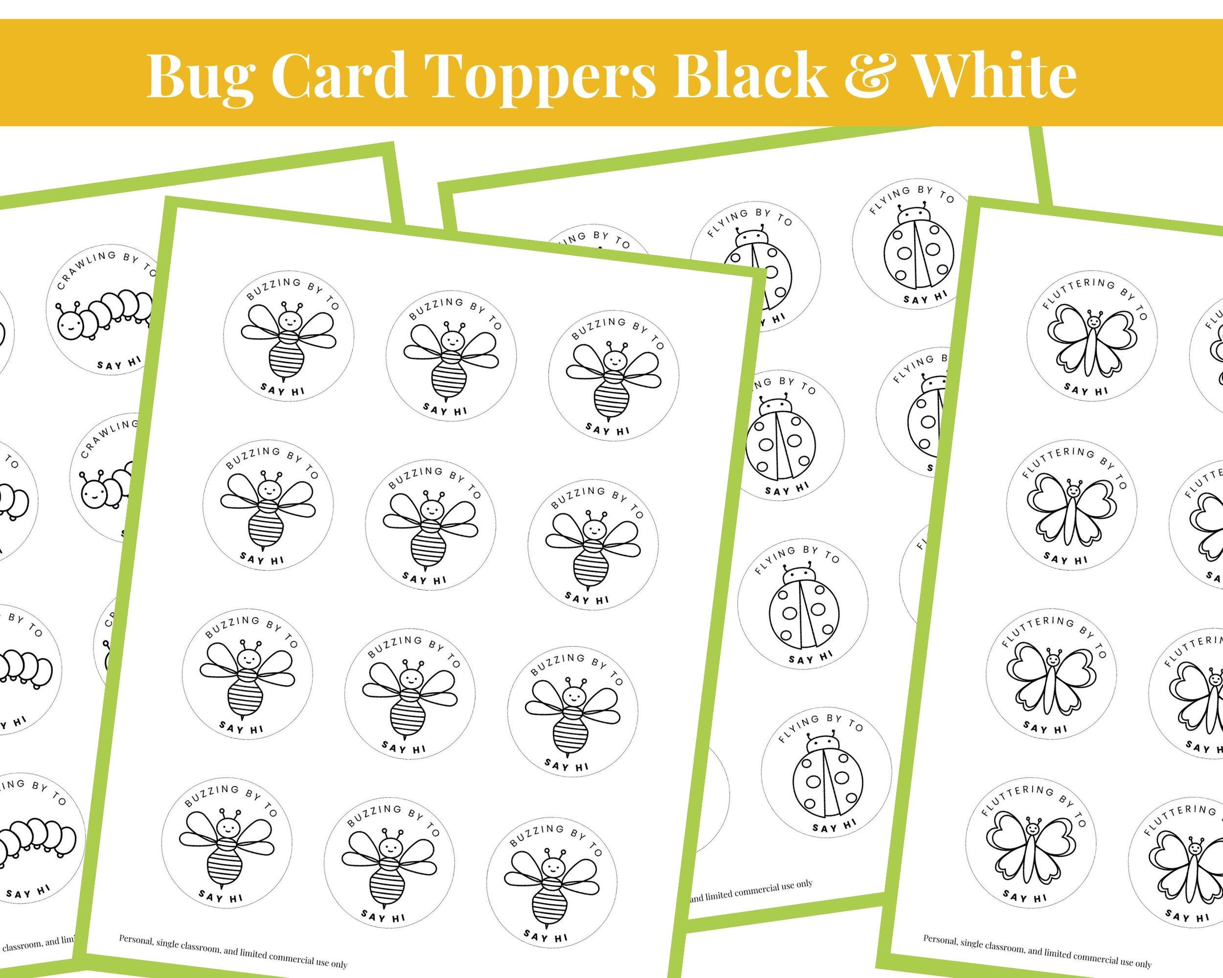 Bug Card Toppers | Butterfly, Caterpillar, Bee, and Ladybug Printable ...