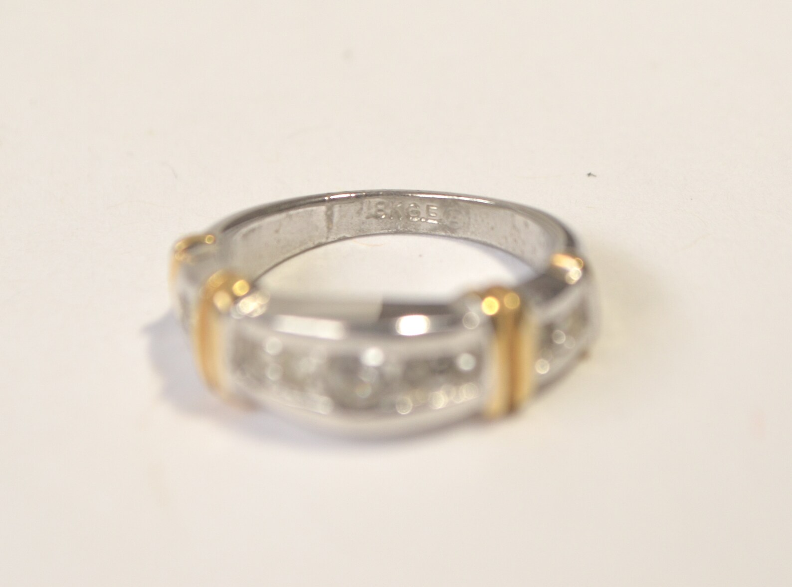 Vintage 18K GE Gold Silver Cubic Zirconia Unisex Ring Size | Etsy