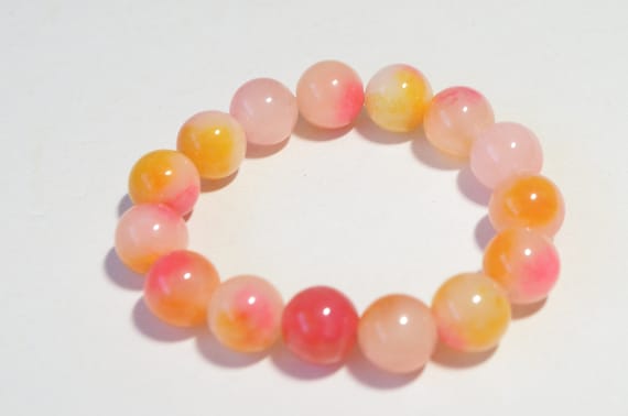 Vintage Natural Genuine Translucent Pink Orange Red Y… - Gem